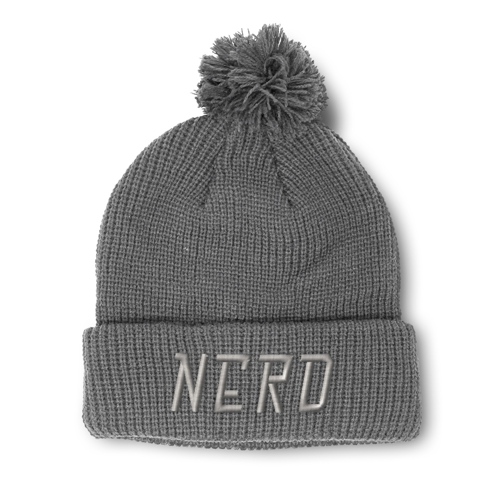 Pom Pom Beanies for Women Nerd Geek Embroidery Winter Hats for Men ...