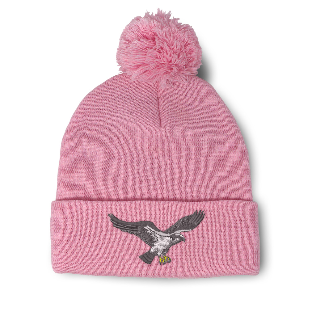 Pom Pom Beanies for Women Osprey Embroidery Birds Winter Hats for Men ...